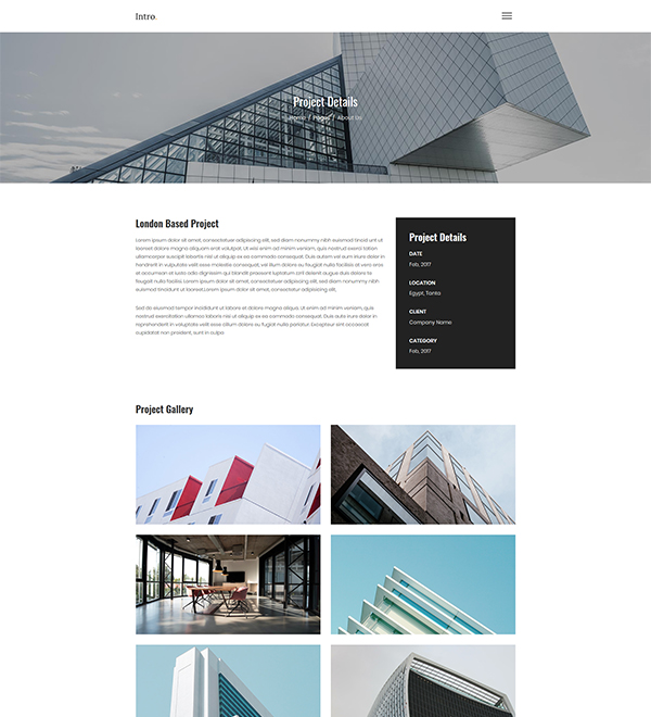 Intro - Architecture & Interior HTML5 Template