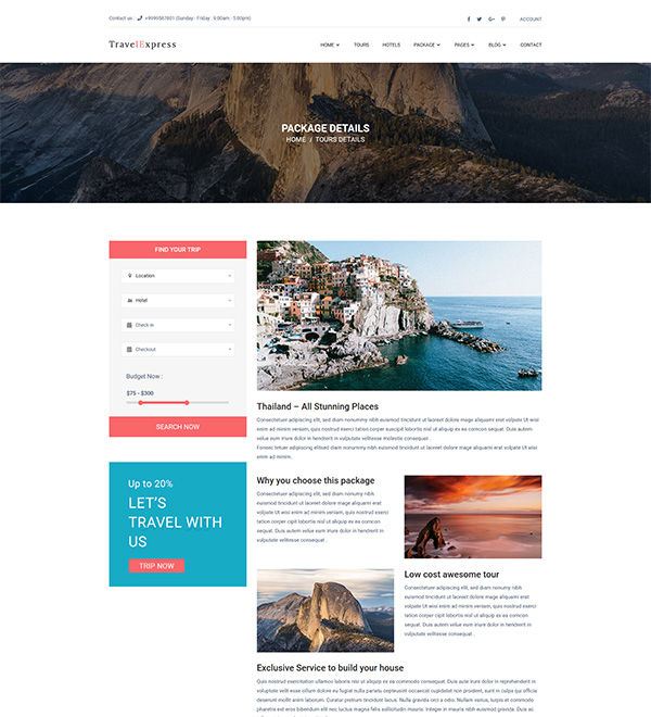 TravelExpress - Tour, Travel & Travel Agency Template